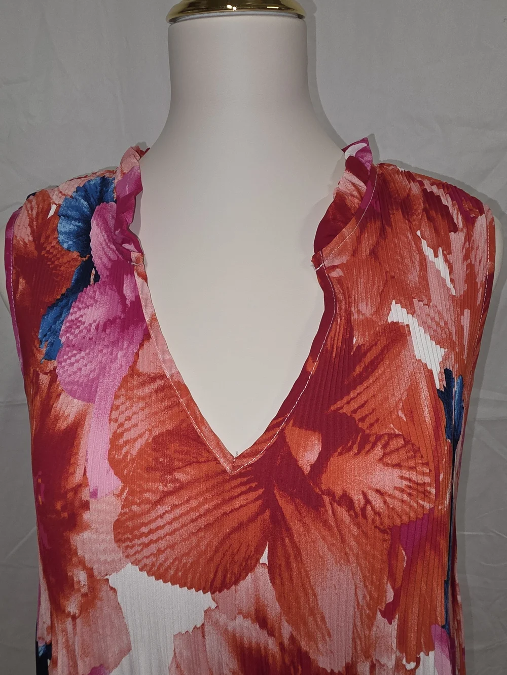 Chloe+Rene | Dresses | Chloerene Floral Pleated Maxi Dress Pink Orange ...